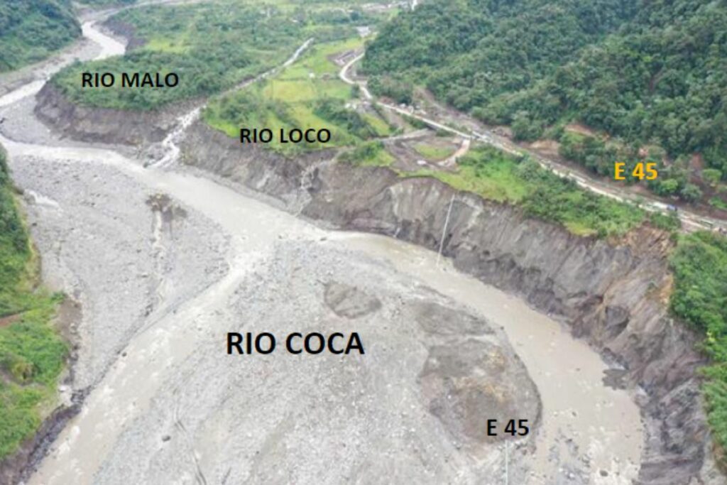 Avance de erosión del río Coca obliga a hacer cambios por tercera vez a ...