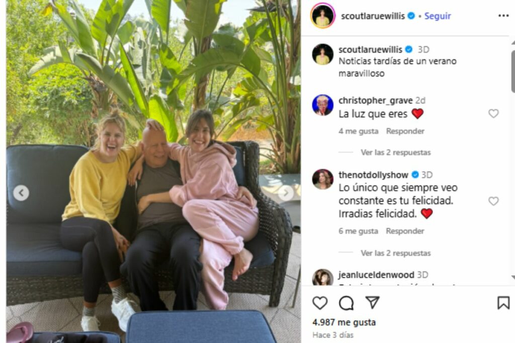 Bruce Willis sonríe en extraña imagen con sus hijas - El Comercio